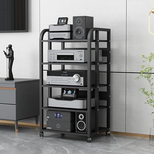 5-Tier AV Media Stand, Corner TV Entertainment Center Stereo Components ...
