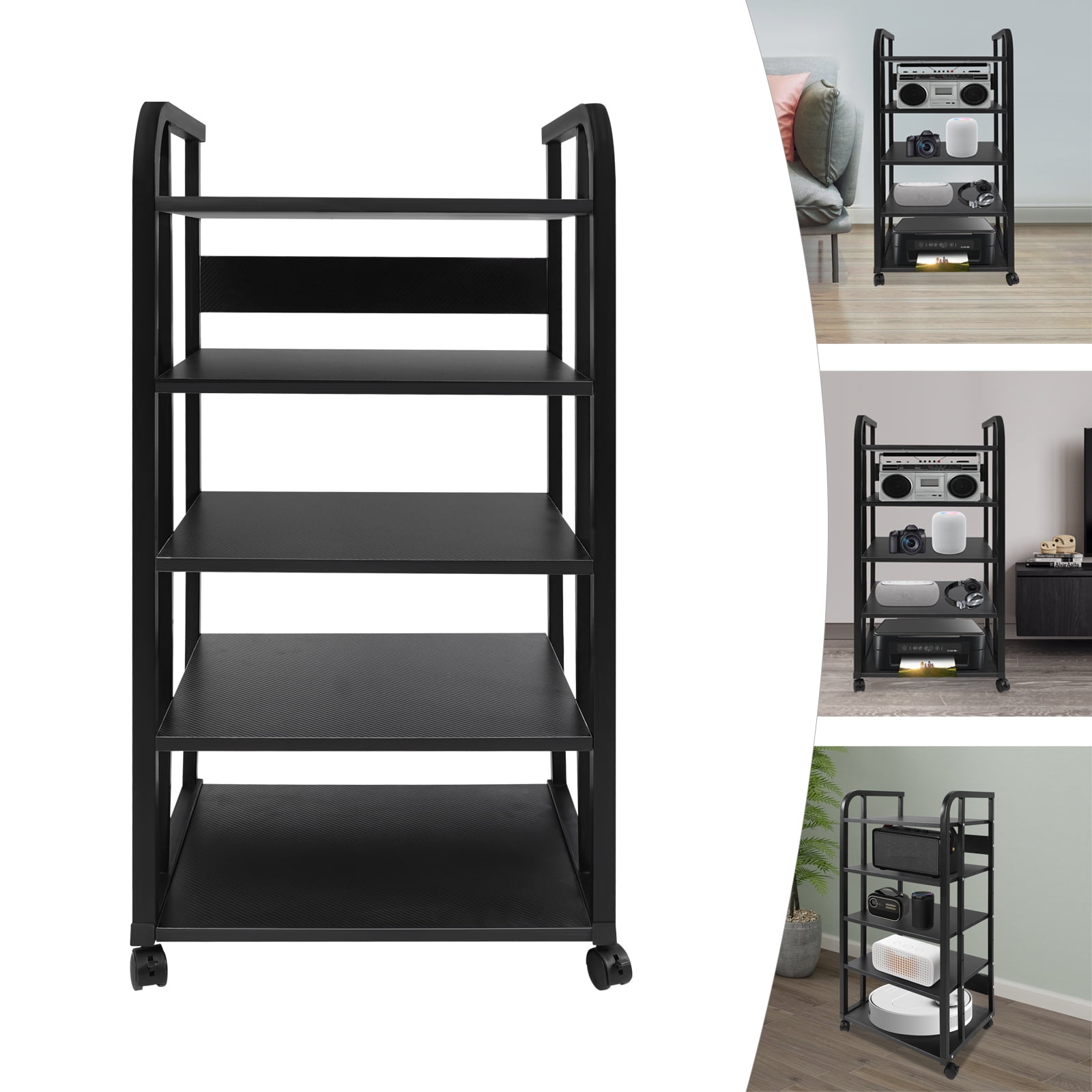 5-Tier AV Media Stand, Corner TV Entertainment Center Stereo Components ...