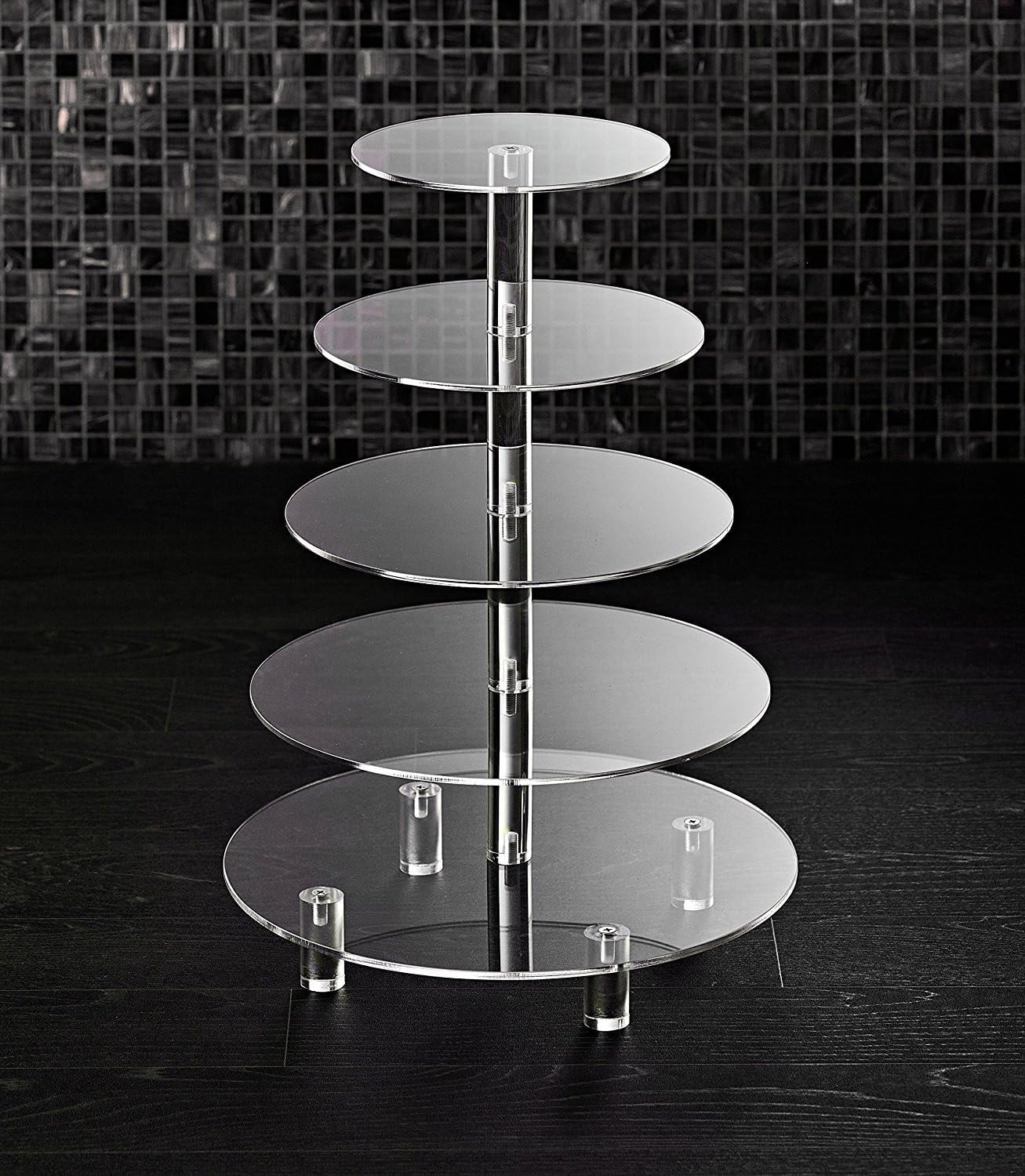 5 Tier Acrylic Cupcake Stand, Extra Thick 5mm Base, Large Cupcake Tower ...