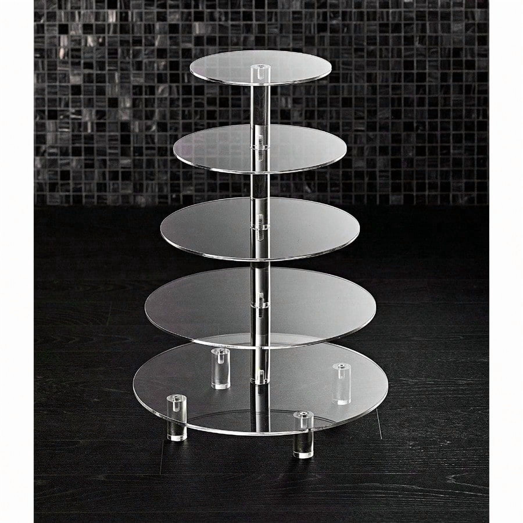5 Tier Acrylic Cupcake Stand Extra Thick 5mm Base Large Cupcake Tower ...