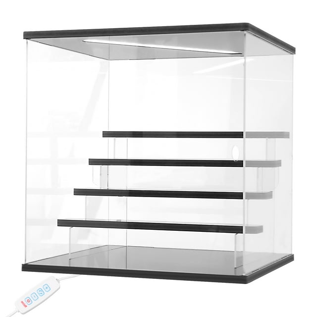 5 Tier Acrylic Display Case with Adjustable LED Light, Clear Display ...
