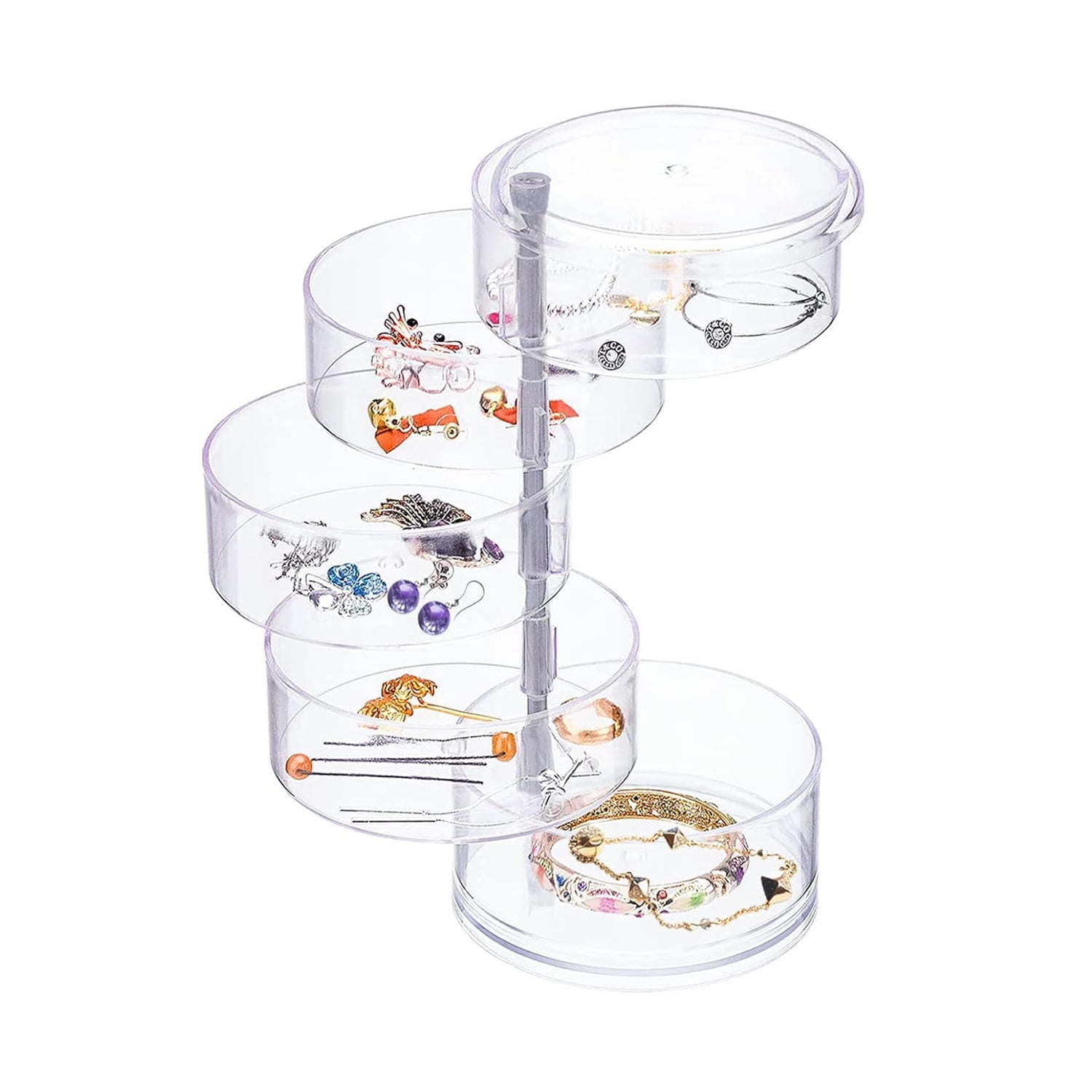 5-Tier Acrylic Makeup Jewelry Drawer Desk Hair Accessories Organizer ...