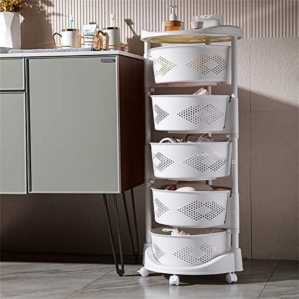 5-Tier Adjustable Kitchen Storage Rack,5 Layer Rotating Vegetable ...