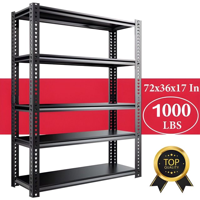 5 Tier Adjustable Shelf Heavy Duty Shelving units and Storage Max ...