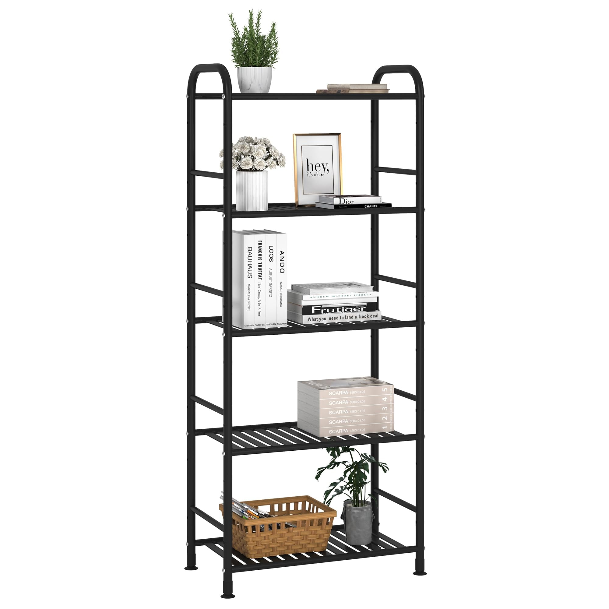 5-Tier Adjustable Shelving Unit, Heavy Duty Storage Rack Organizer ...
