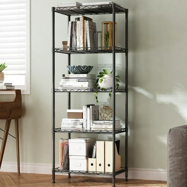 Oskar 5-Tier Storage Shelf, Interlocking Heavy Duty Shelving Unit, 750 ...