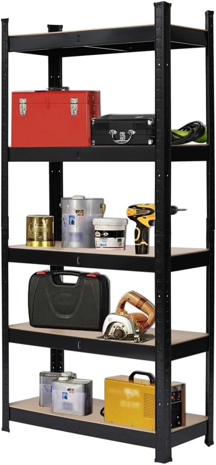 5-Tier Adjustable Storage Shelving, Heavy Duty Garage Shelves,Metal ...