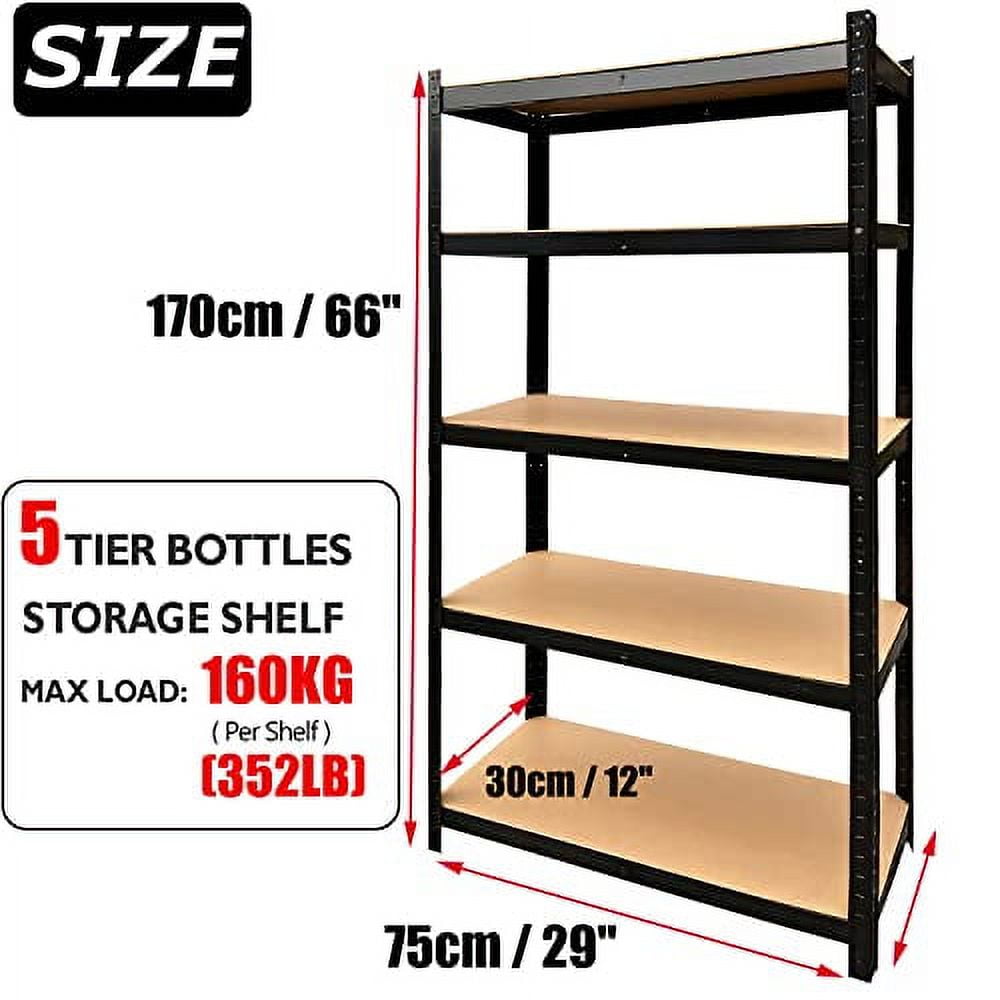 5-Tier Adjustable Storage Shelving Unit Heavy Duty Organizing Shelf ...