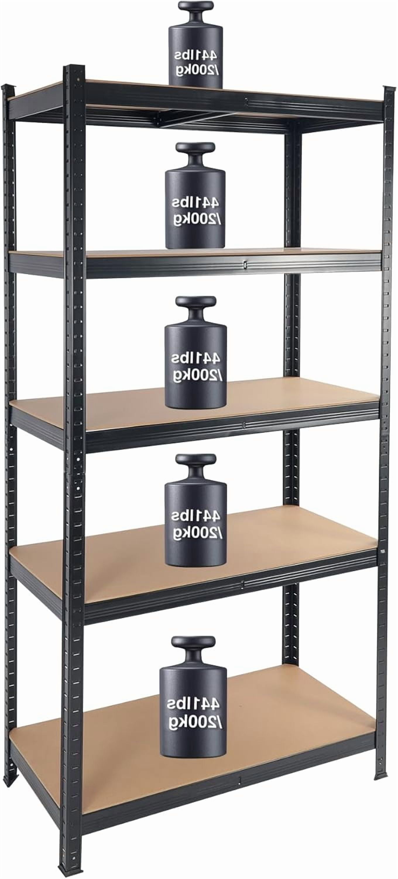 5 Tier Adjustable Storage Shelving Unit, Tall Heavy Duty Metal Garage ...