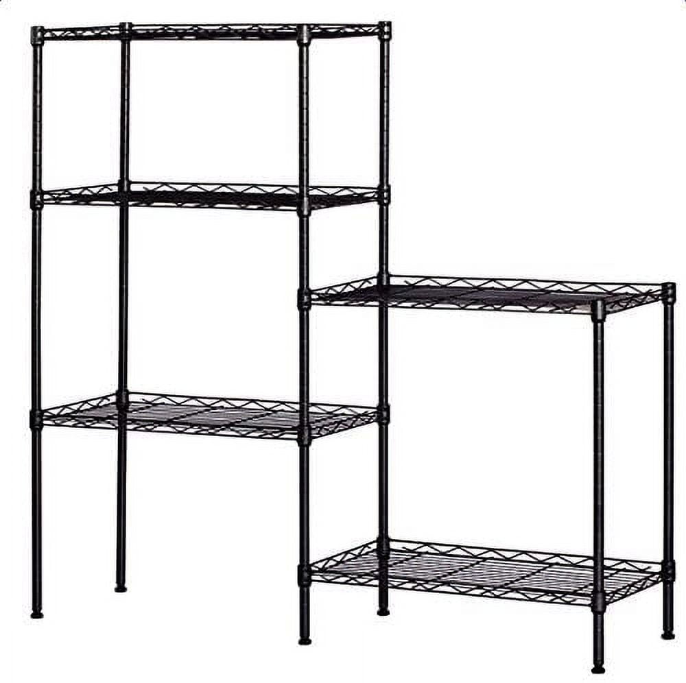 5 Tier Adjustable Wire Shelving Metal Storage Rack for Planter Laundry ...