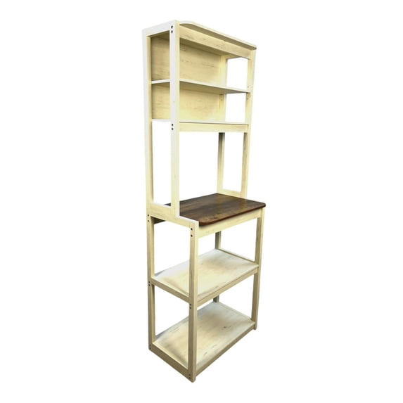 5-Tier Bakers Rack, Kitchen Storage Shelf and Microwave Stand with Coffee Bar, Particle Board ...