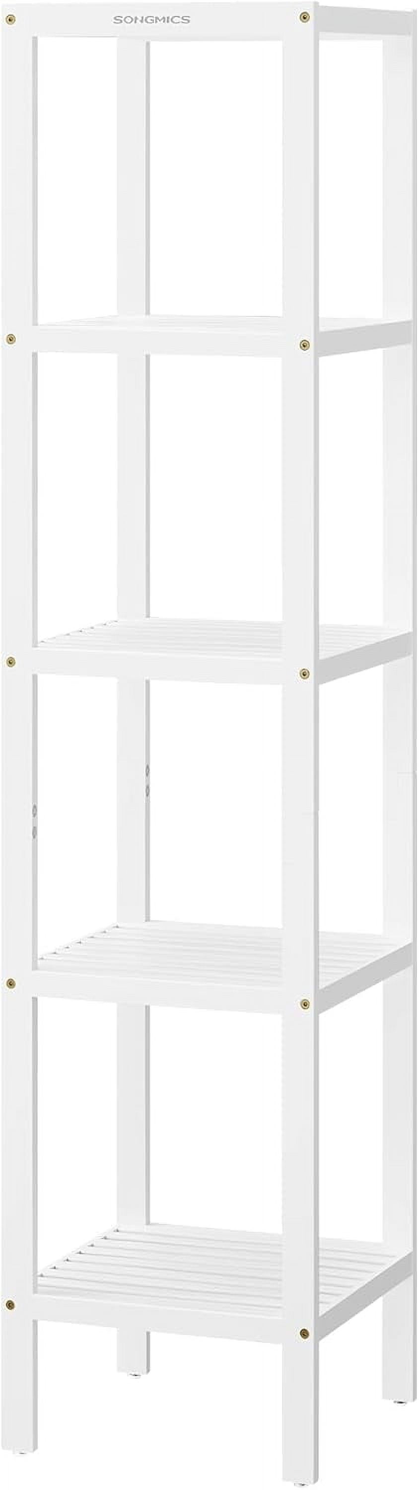 5-Tier Bamboo Bathroom Shelf, Narrow Shelving Unit, Multifunctional ...