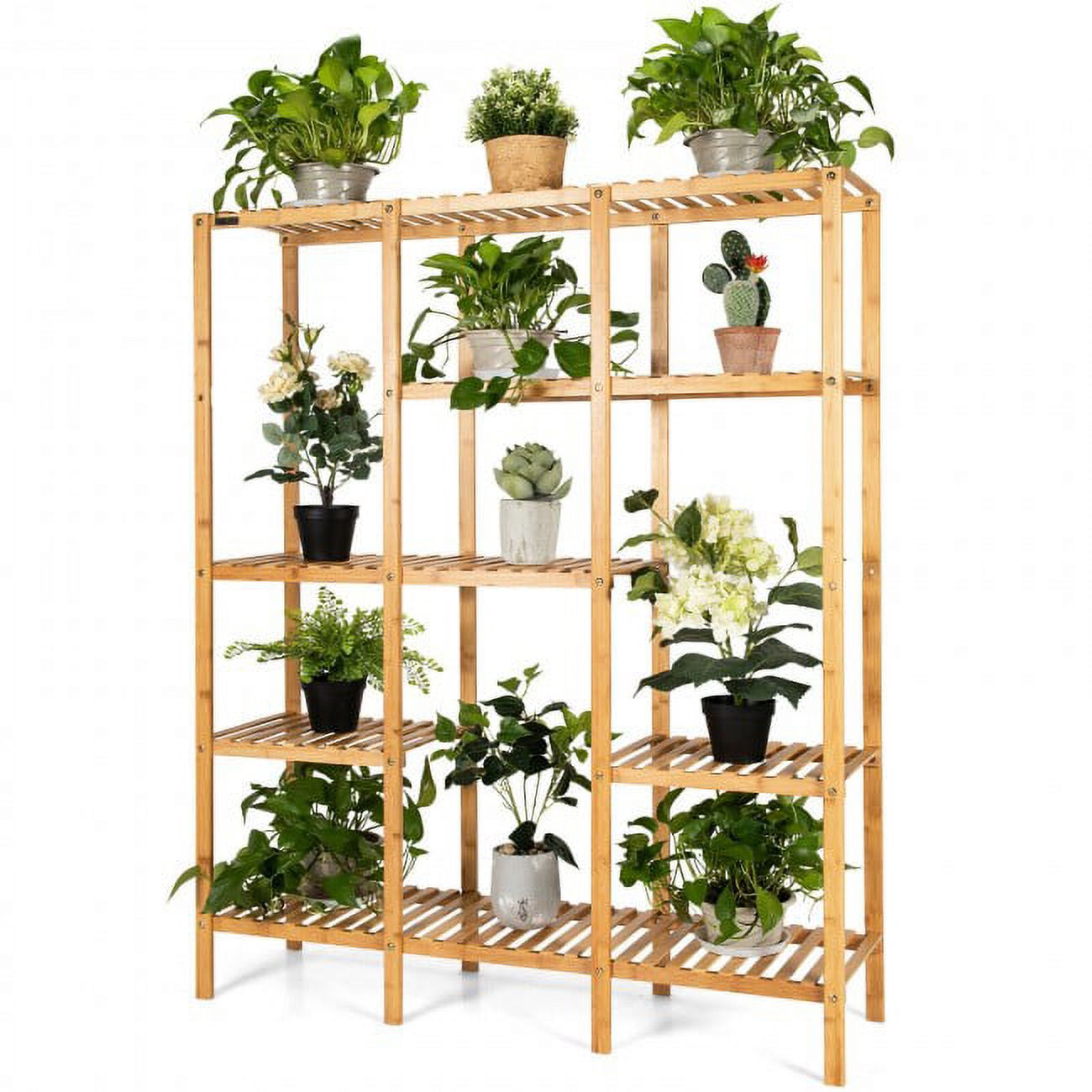 5 - Tier Bamboo Shelf Storage Organizer Rack - Walmart.com