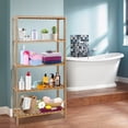 5-Tier Bamboo Shelf Storage Rack Utility Shelving Organizer Living Room ...