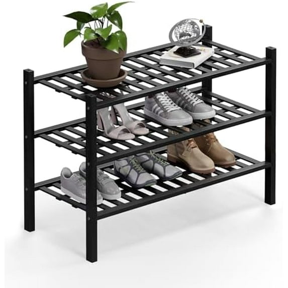 5 Tier Bamboo Shoe Rack Storage Organizer, Multifunctional Free ...