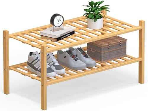 5 Tier Bamboo Shoe Rack Storage Organizer, Multifunctional Free ...