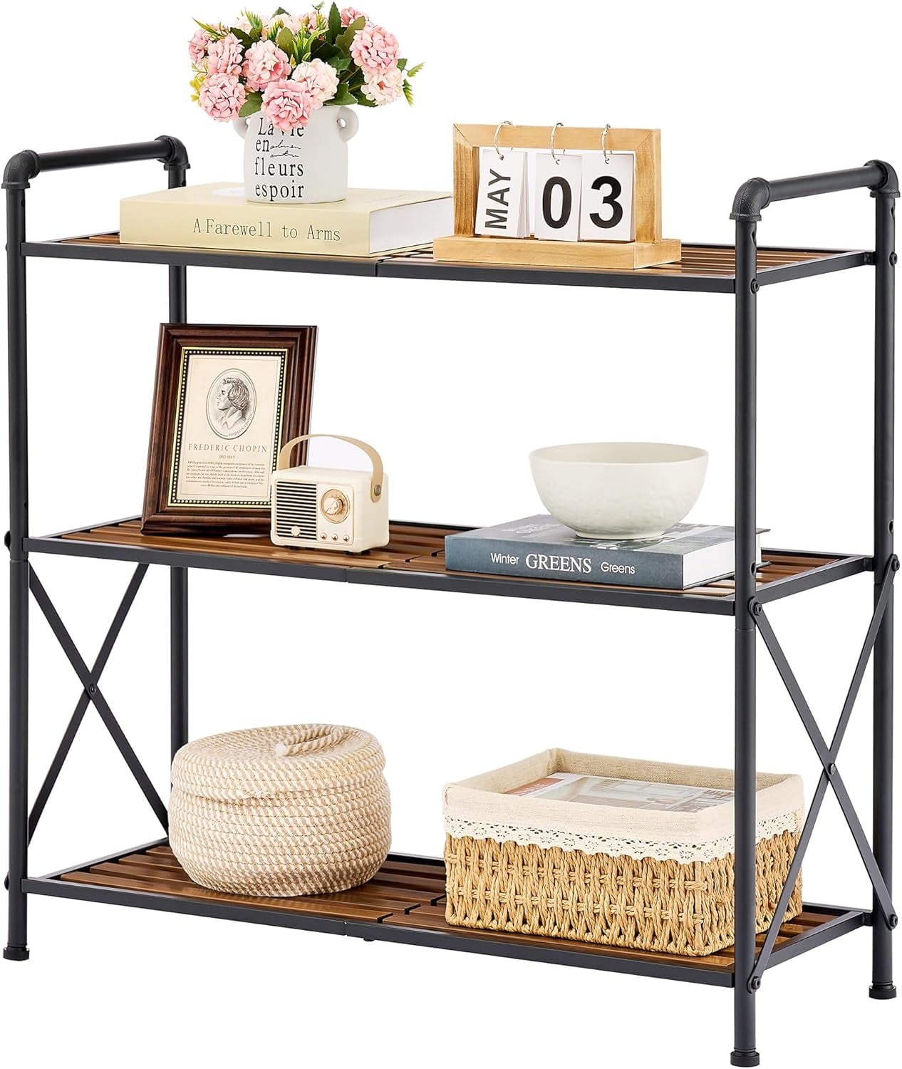 5 Tier Bathroom Shelf Free Standing Shelf Unit, Narrow Display Shelf ...