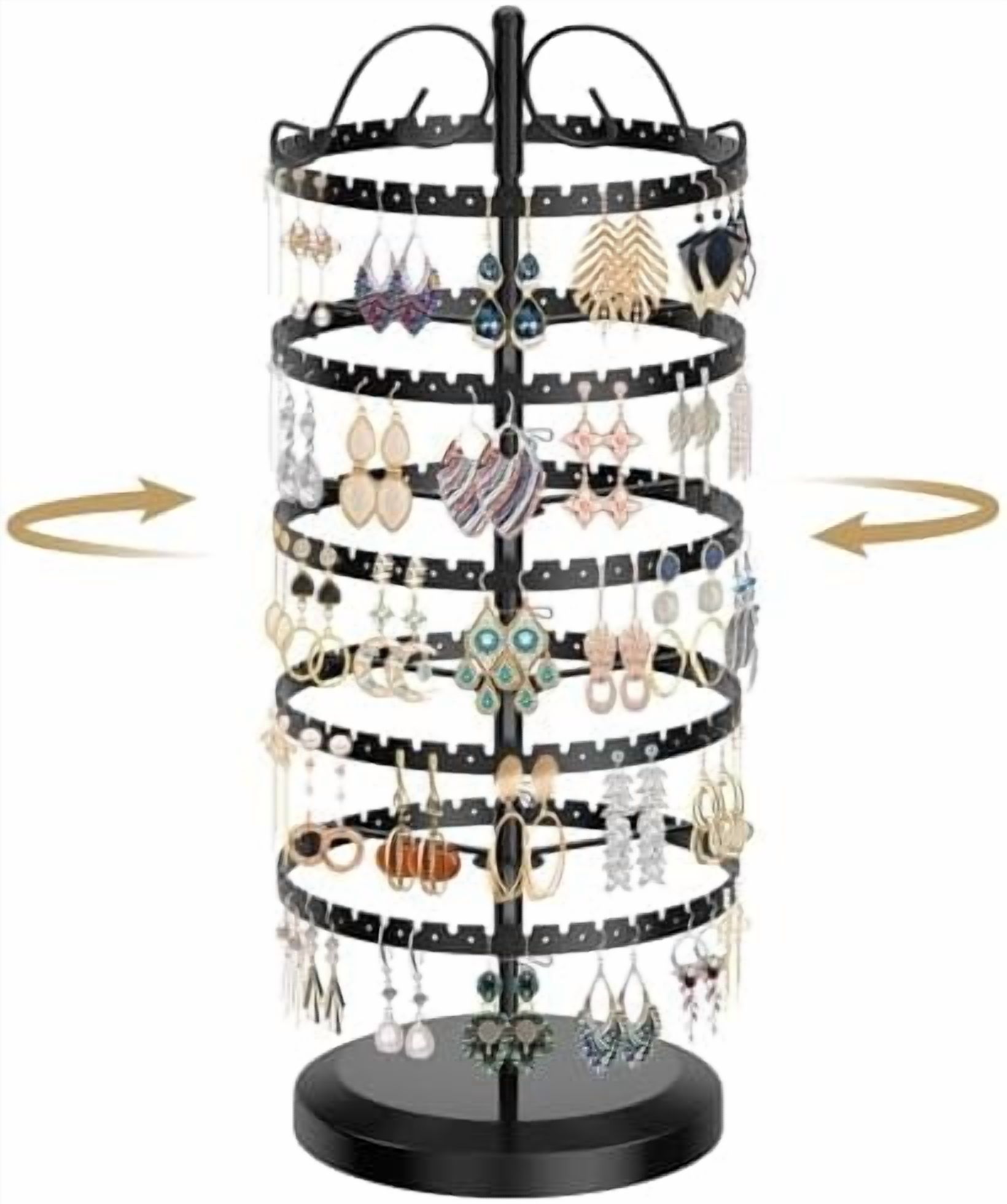 5 Tier Black Earring Holder Organizer Tree Women Display Storage for ...