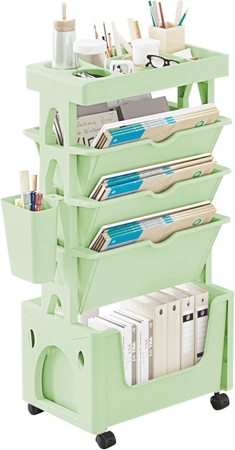 5 Tier Book Rack Storage Bookshelf, Removable Movable Unique Bookcase ...