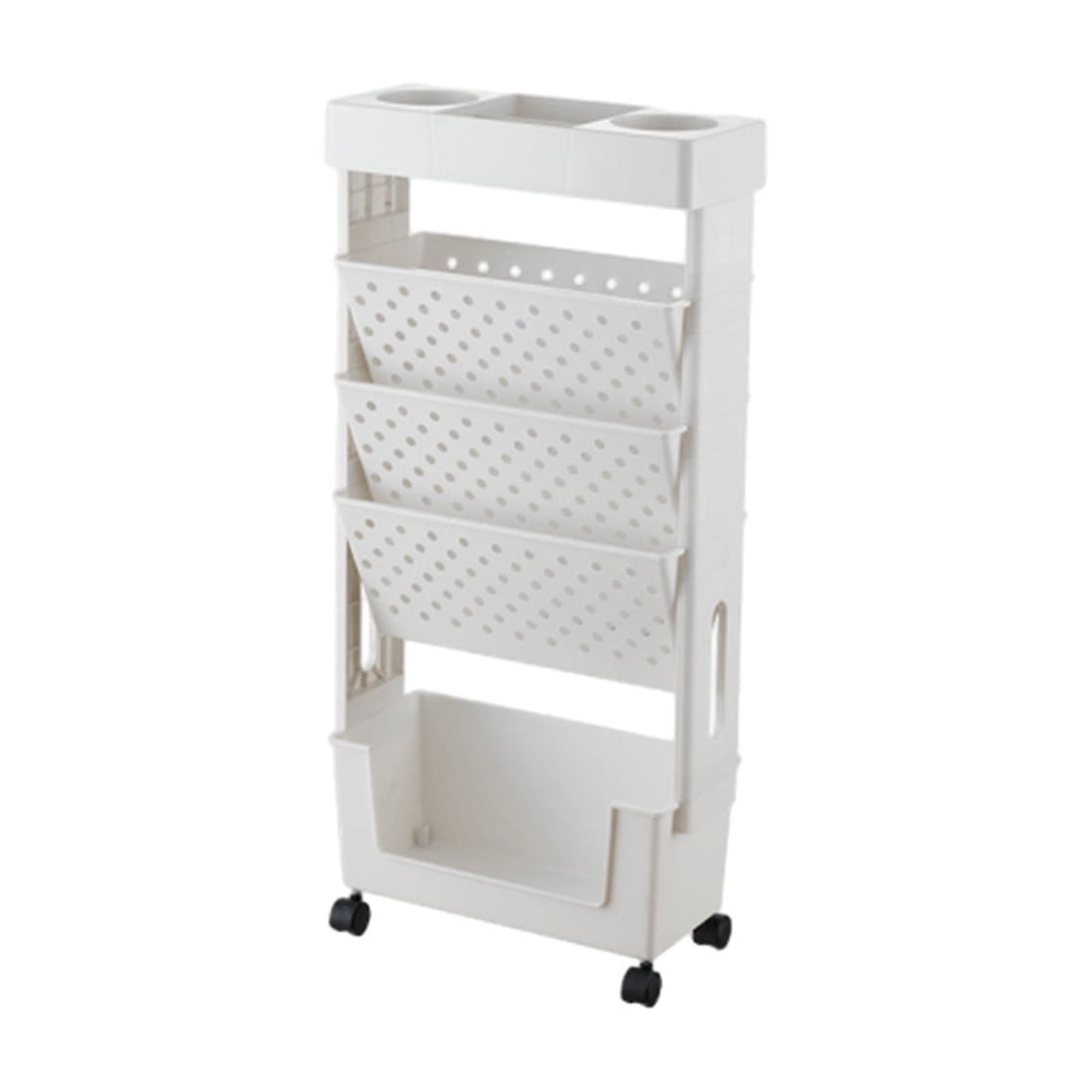 5 Tier Book Rack Storage Bookshelf, Rolling Utility Cart Multi ...