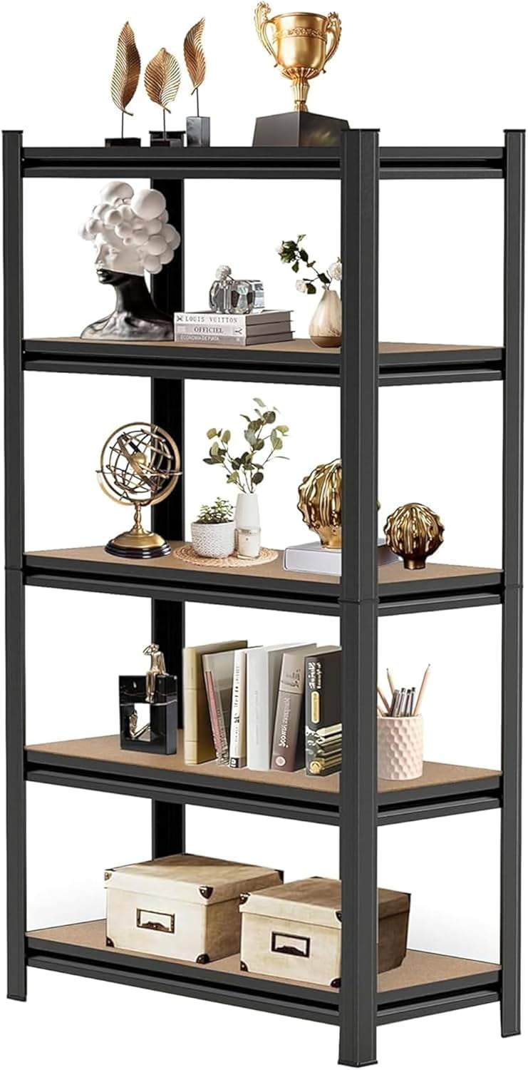 5 Tier Book Shelf, Heavy Duty Wood Bookshelves, Tall Book Shelf ...
