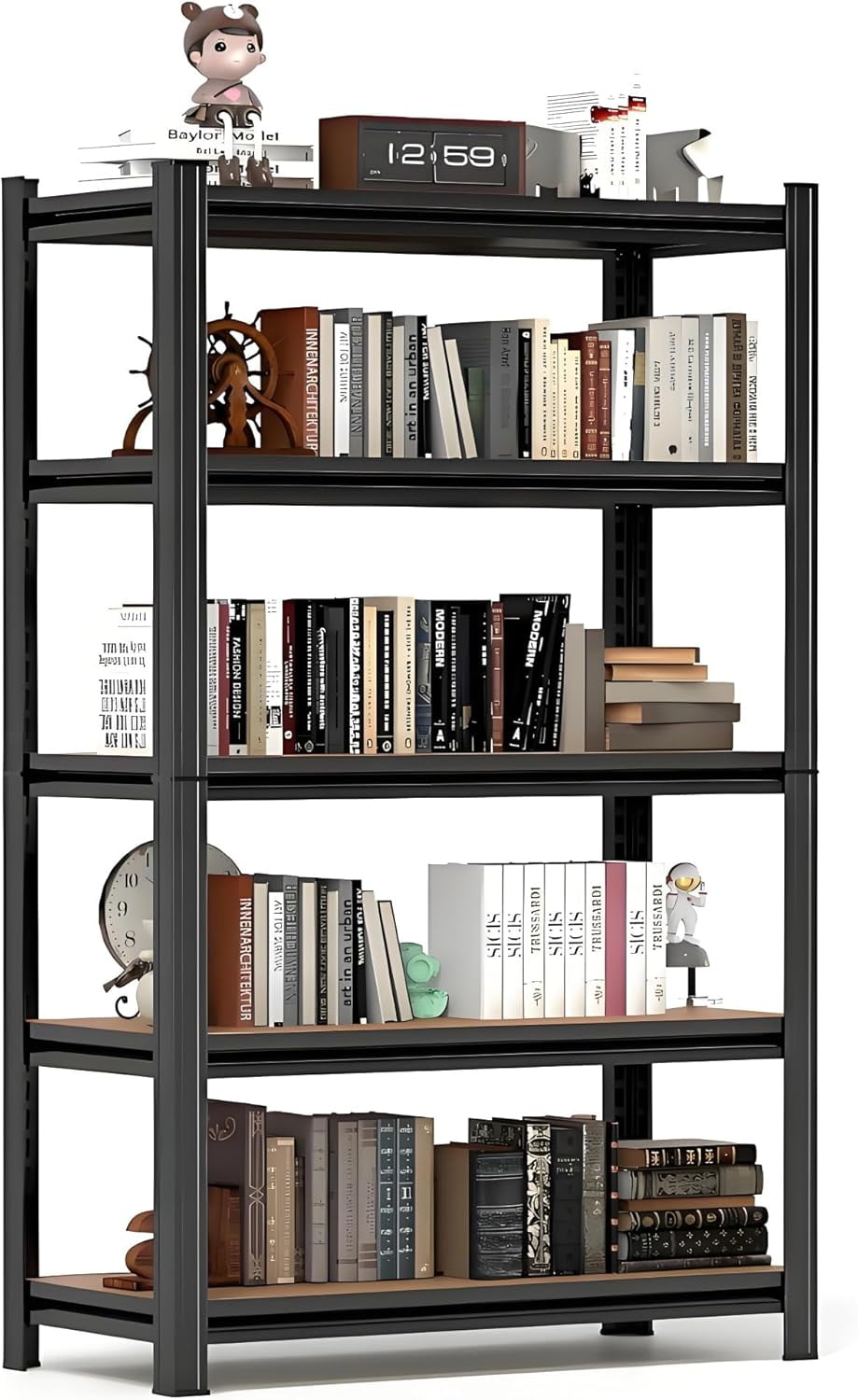 5 Tier BookShelf, Heavy Duty Wood Bookshelves, 72-Inch Tall Book Shelf ...