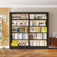Hanyu 5-Tier Bookcase and Bookshelf,71" H Free Standing Metal Bookcase ...