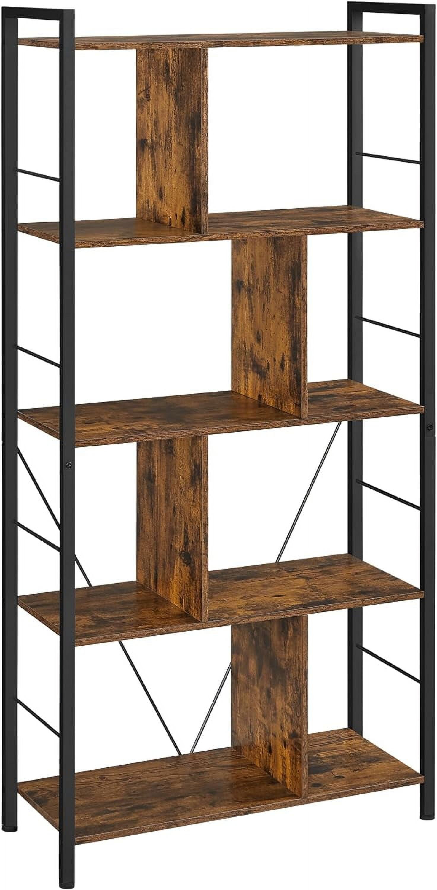 5-Tier Bookcase, Bookshelf with Open Compartments, Storage Shelving ...