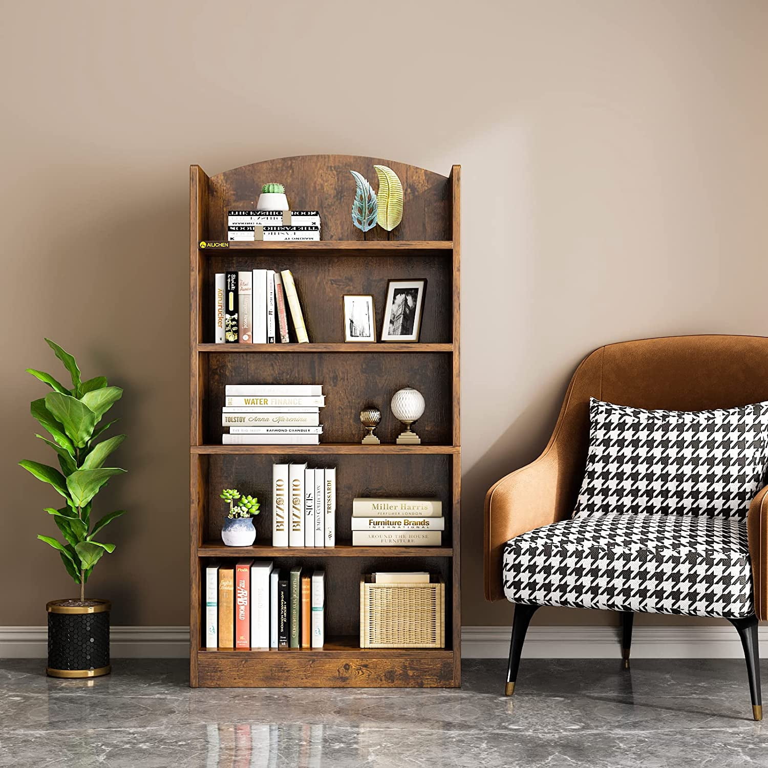 5-Tier Bookcase, Open Bookshelves and Bookcases with Storage Shelves ...