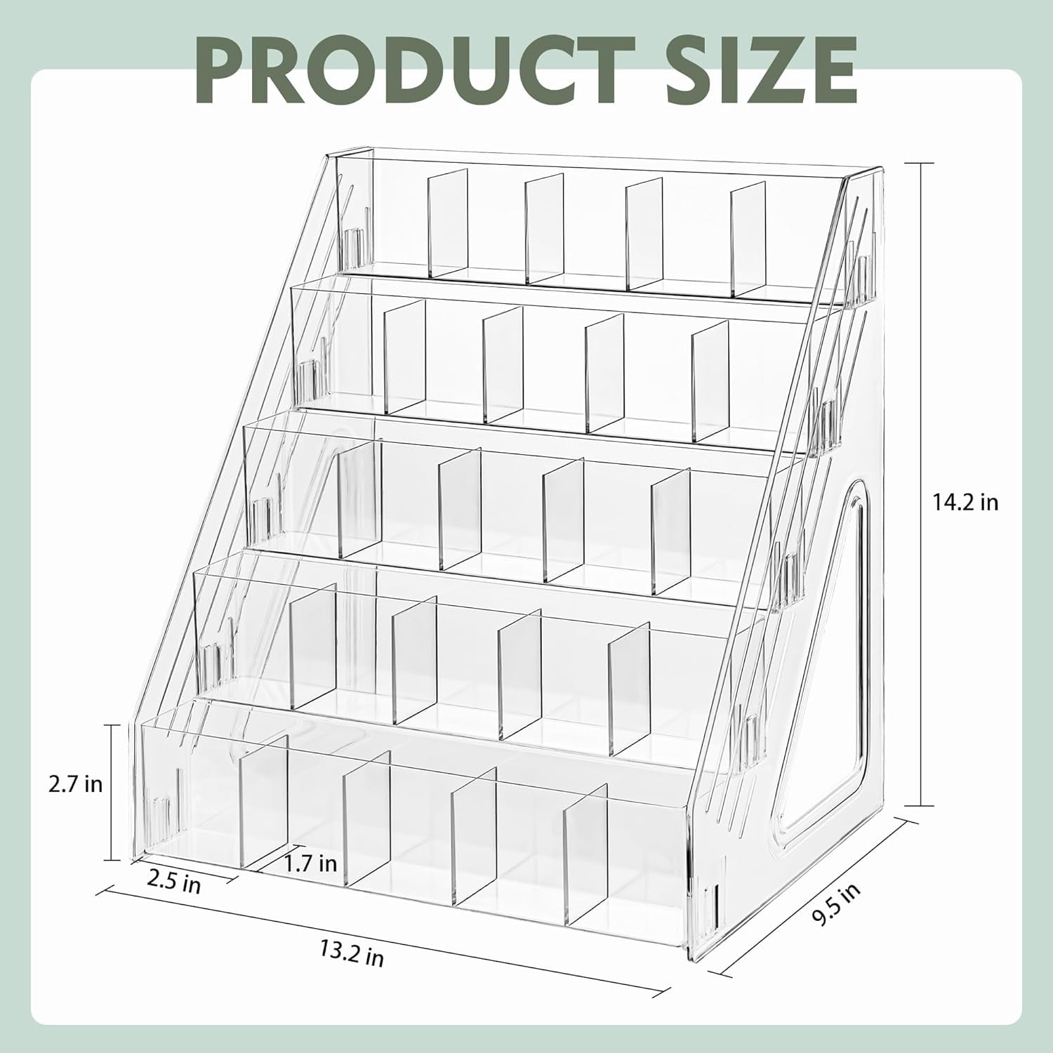 5-Tier Bookmark Display Stand, 25-Compartment Organizer with Slanted ...