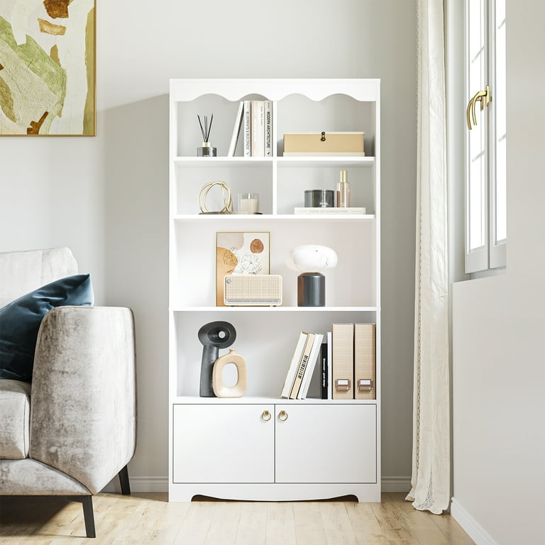 Tall white shelf store