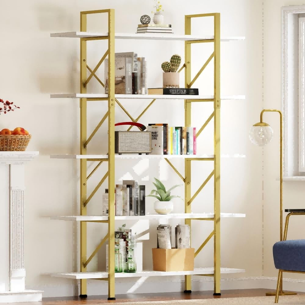 5 Tier Bookshelf, 70.9" Tall Book Shelf and Bookcase, Large Open ...