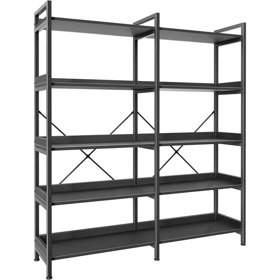 5 Tier Bookshelf, Display Bookshelf with 10 Open Shelves and Raised ...