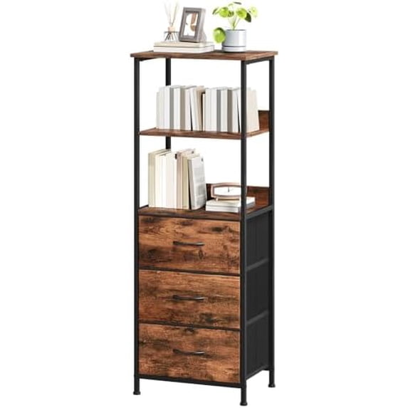 5 Tier Bookshelf with Drawer, Tall Bookcase with Shelves, Bookshelf ...