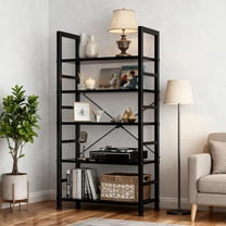 VASAGLE Ladder Industrial Free Standing Metal 6-Tier Bookcase for ...