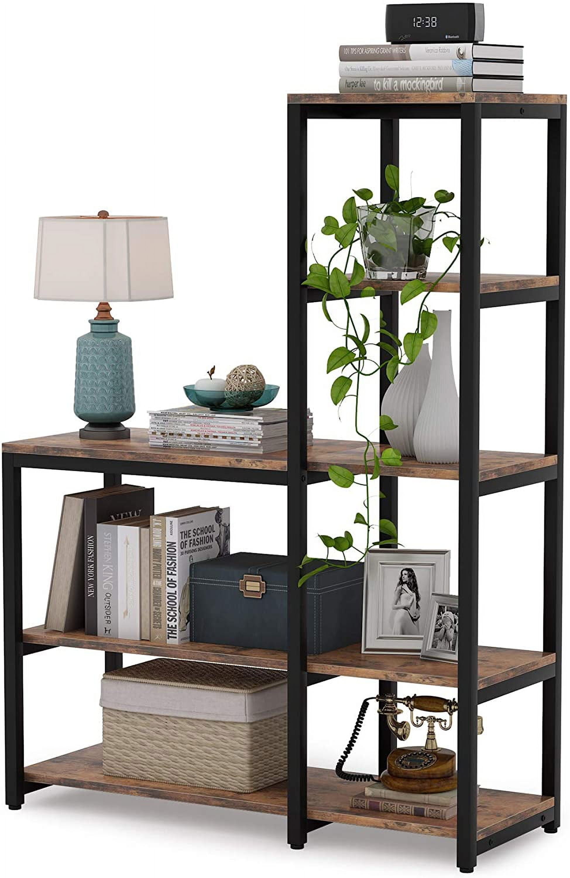 5-Tier Bookshelf Ladder Corner Bookshelves Etagere Bookcase 8 Shelves ...