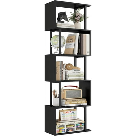5 Tier Vintage Ladder Bookshelf, Industrial Metal Frame Shelf for ...