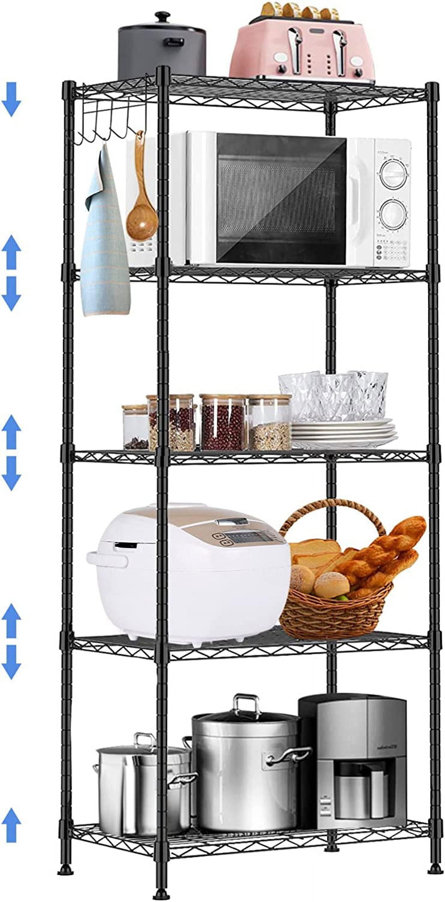 5 Tier Changeable Wire Shelving Rack, Adjustable Metal Shelves for ...