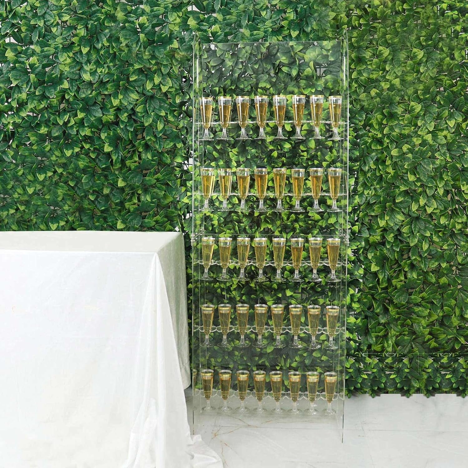 5-Tier Clear Acrylic Champagne Wall Glass Holder – 5ft Stemware Rack ...