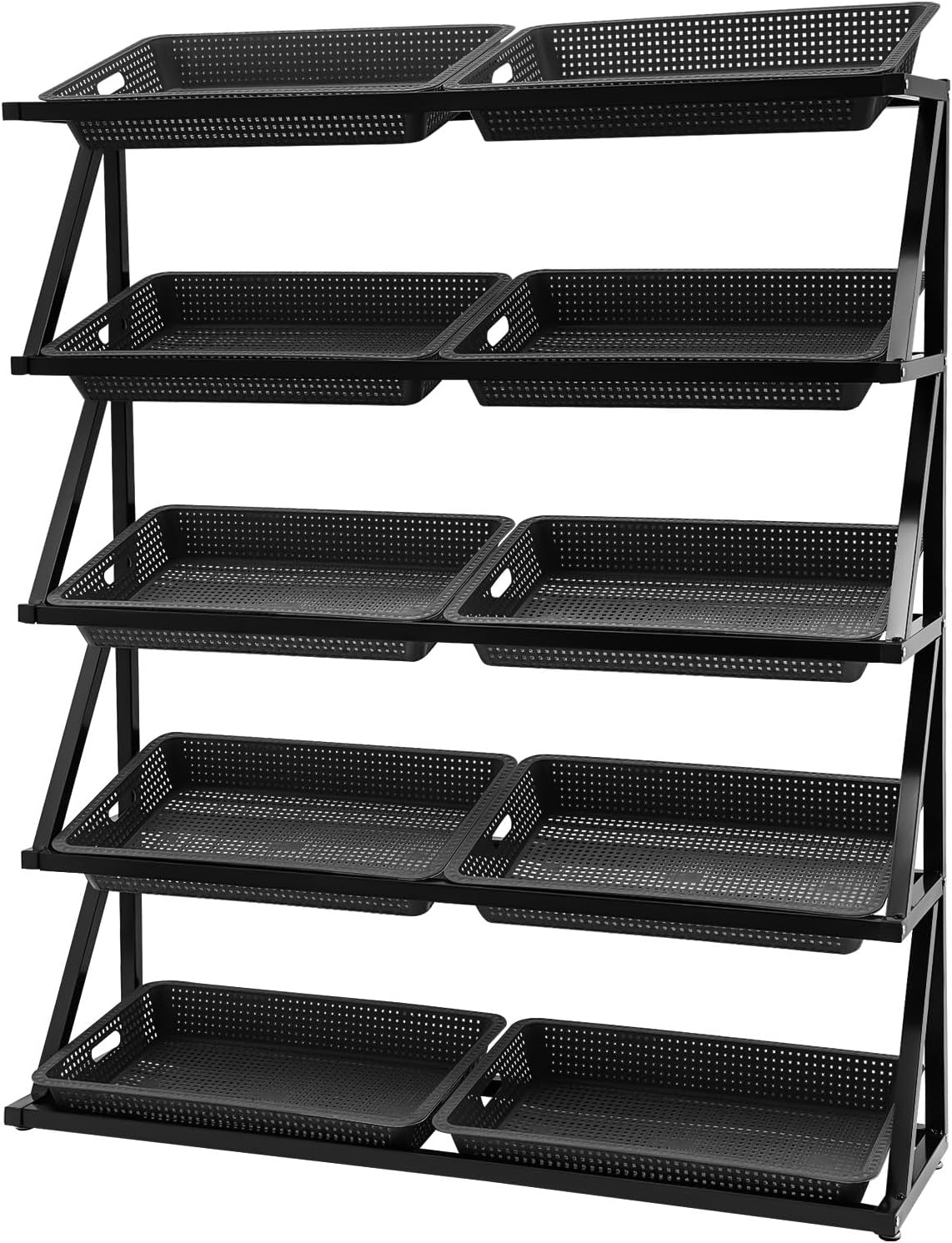 5 Tier Commercial Supermarket Fruit Vegetable Shelf Organizer, Retail ...