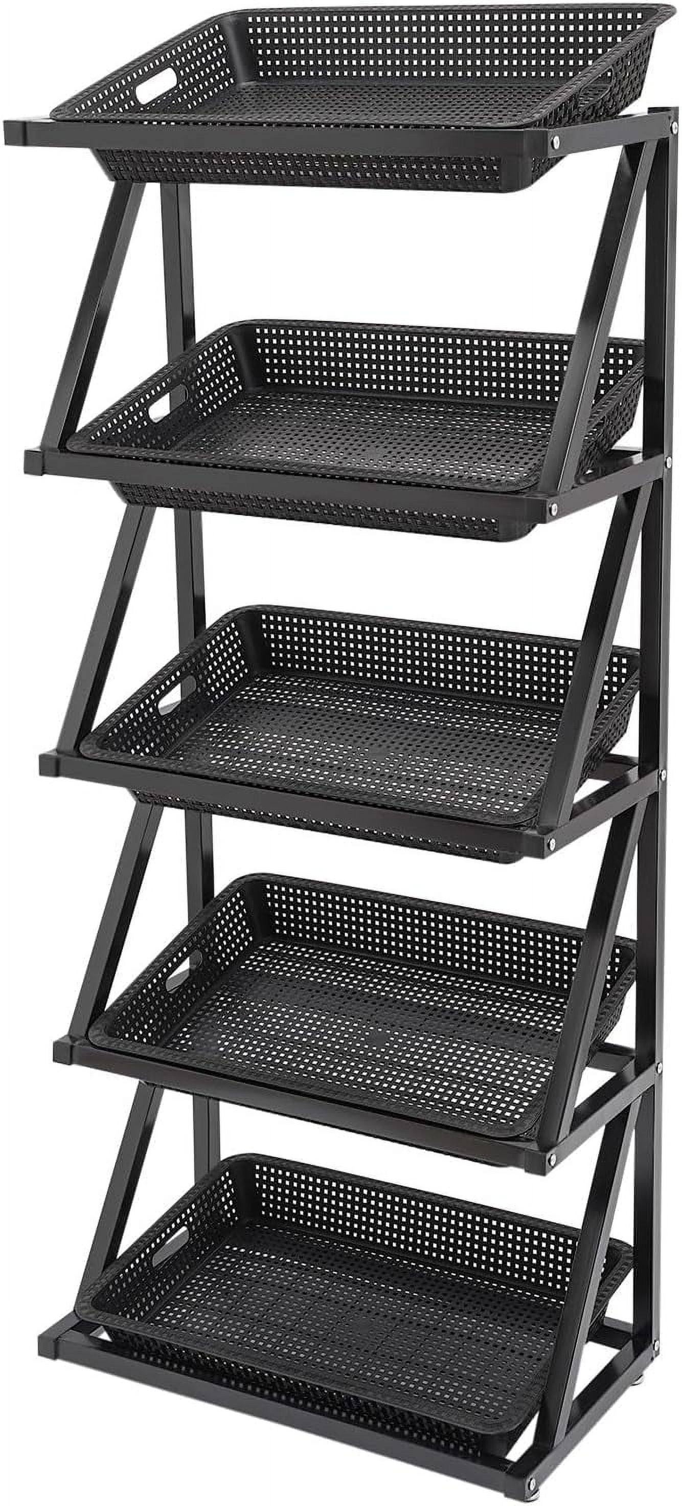 5 Tier Commercial Supermarket Fruit Vegetable Shelf Organizer, Retail ...