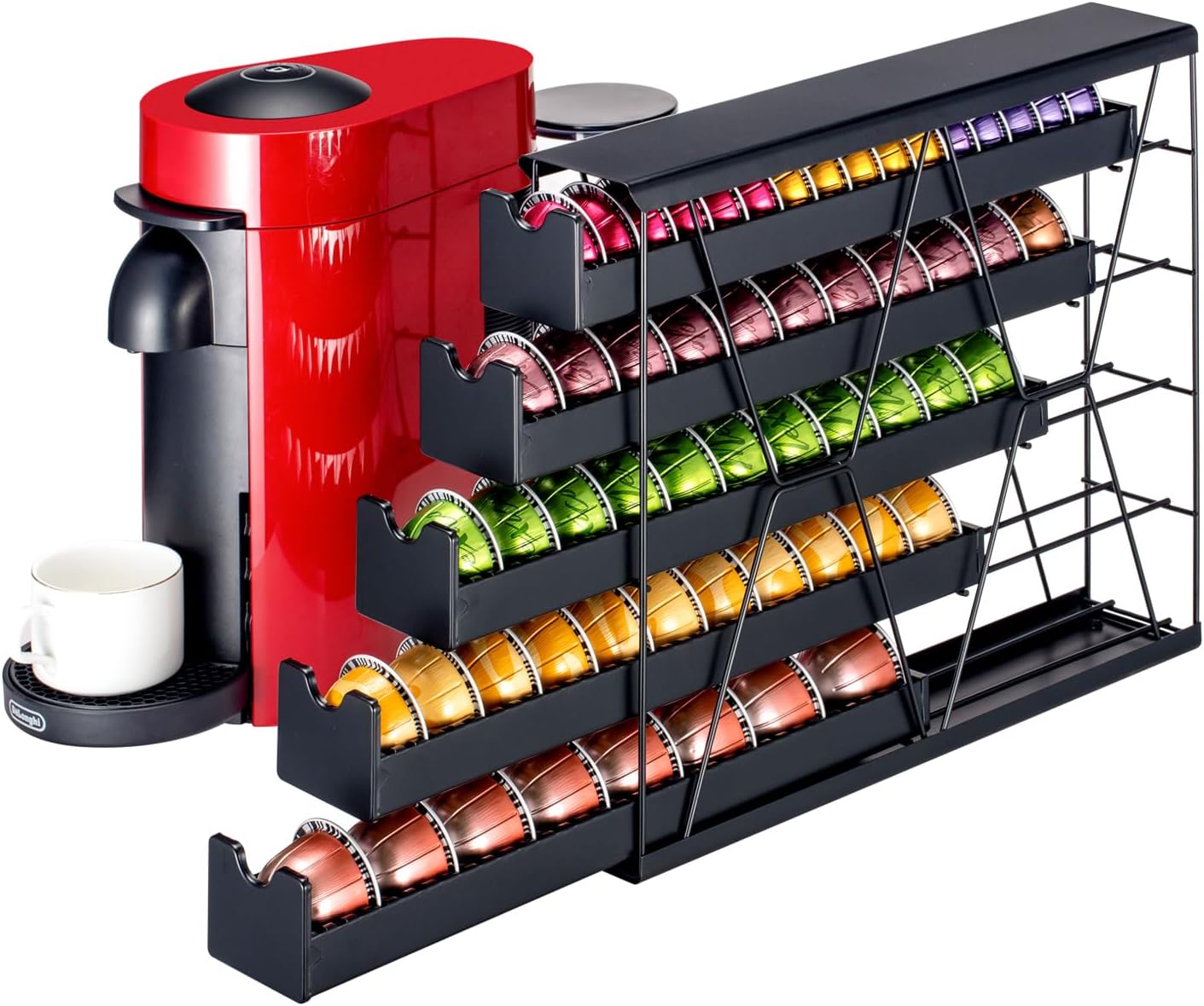 5-Tier Corner Coffee Pod Organizer for - 50+ Capsule Metal Storage ...