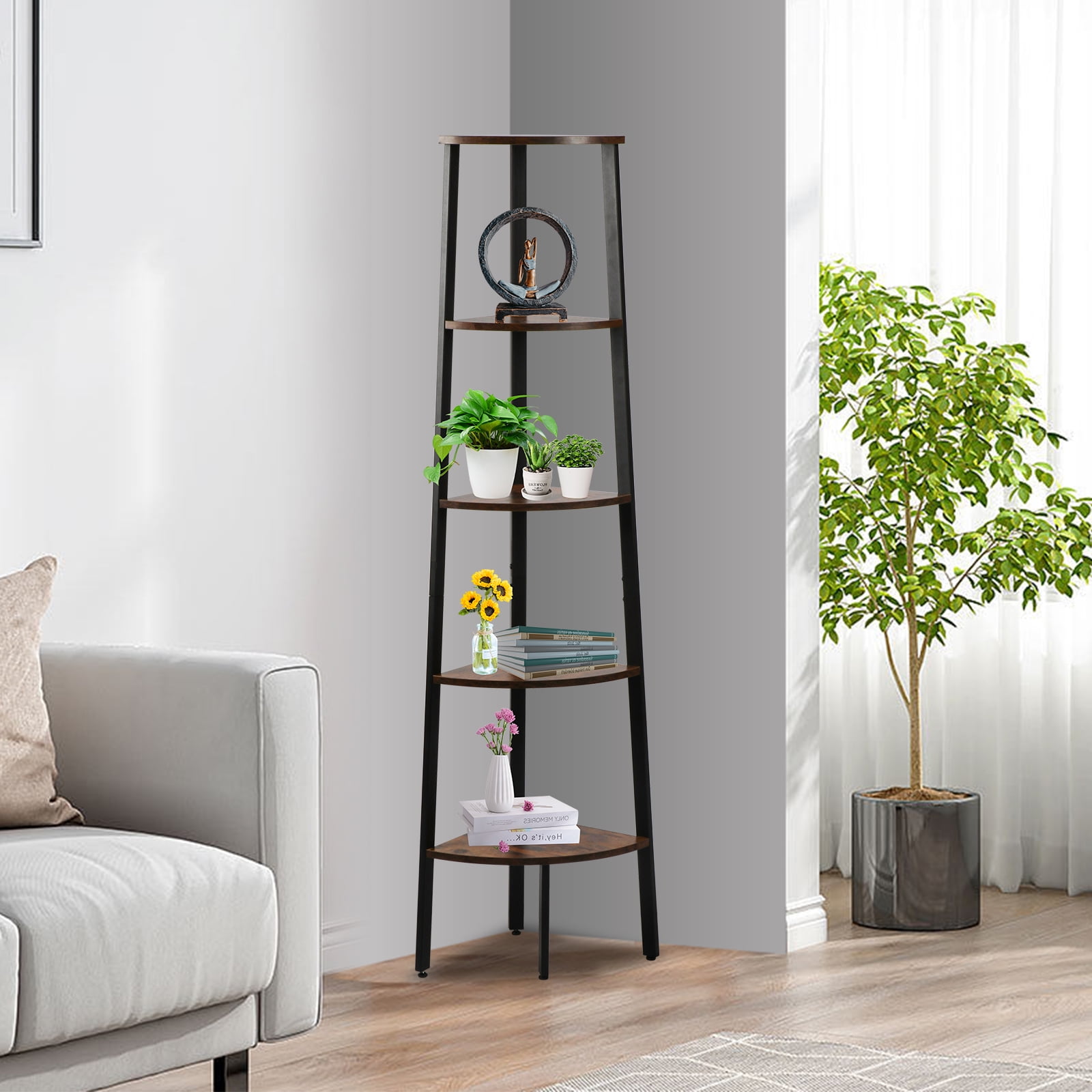 Charles Jacobs 5 Tier Corner Ladder Shelving Unit at Stanley Abbott blog