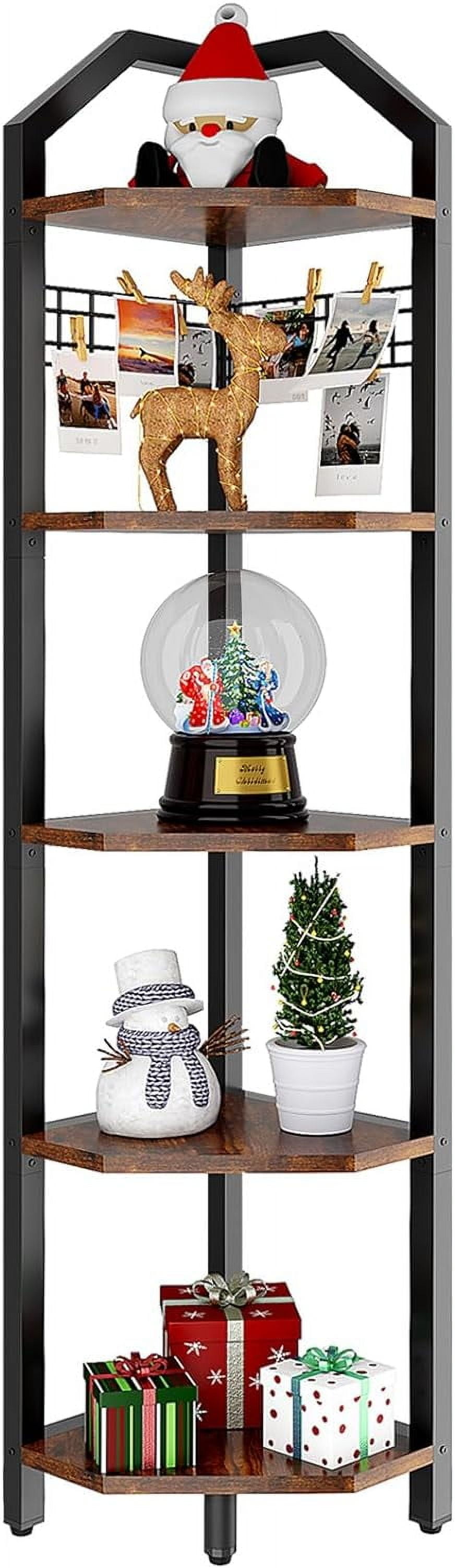 5-Tier Corner Shelf, Freestanding Corner Bookshelf, Plant Stand ...