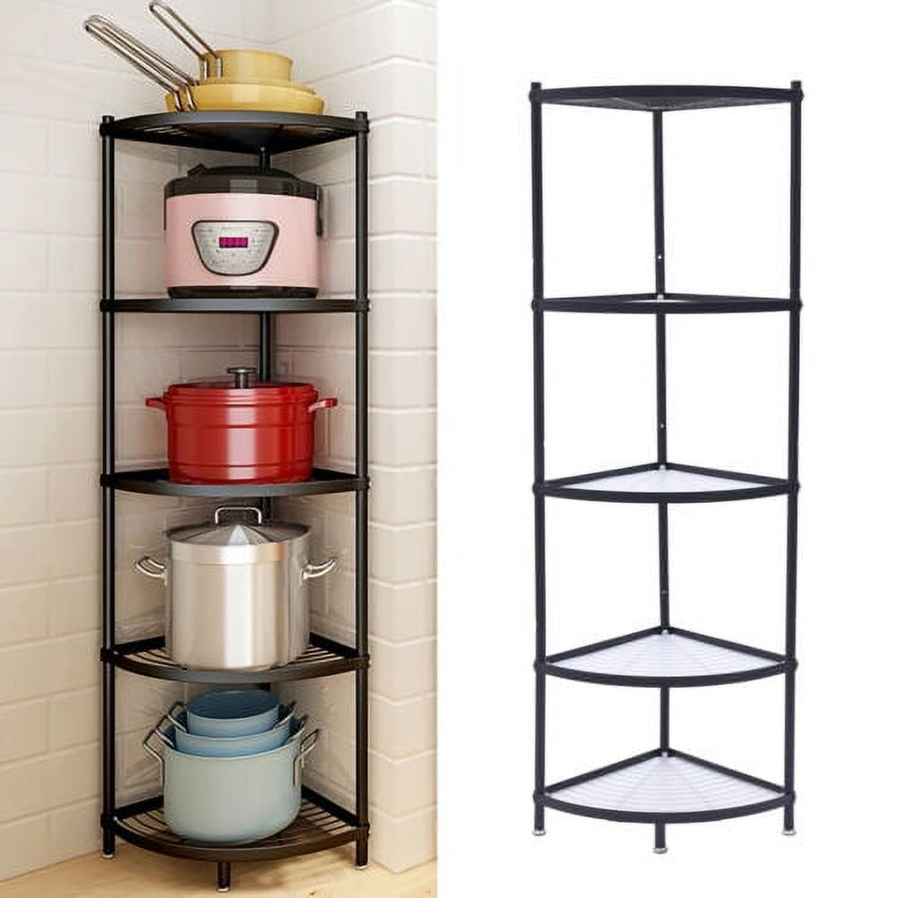 5 Tier Corner Shelf Stand Metal Display Storage Home Furniture Home ...