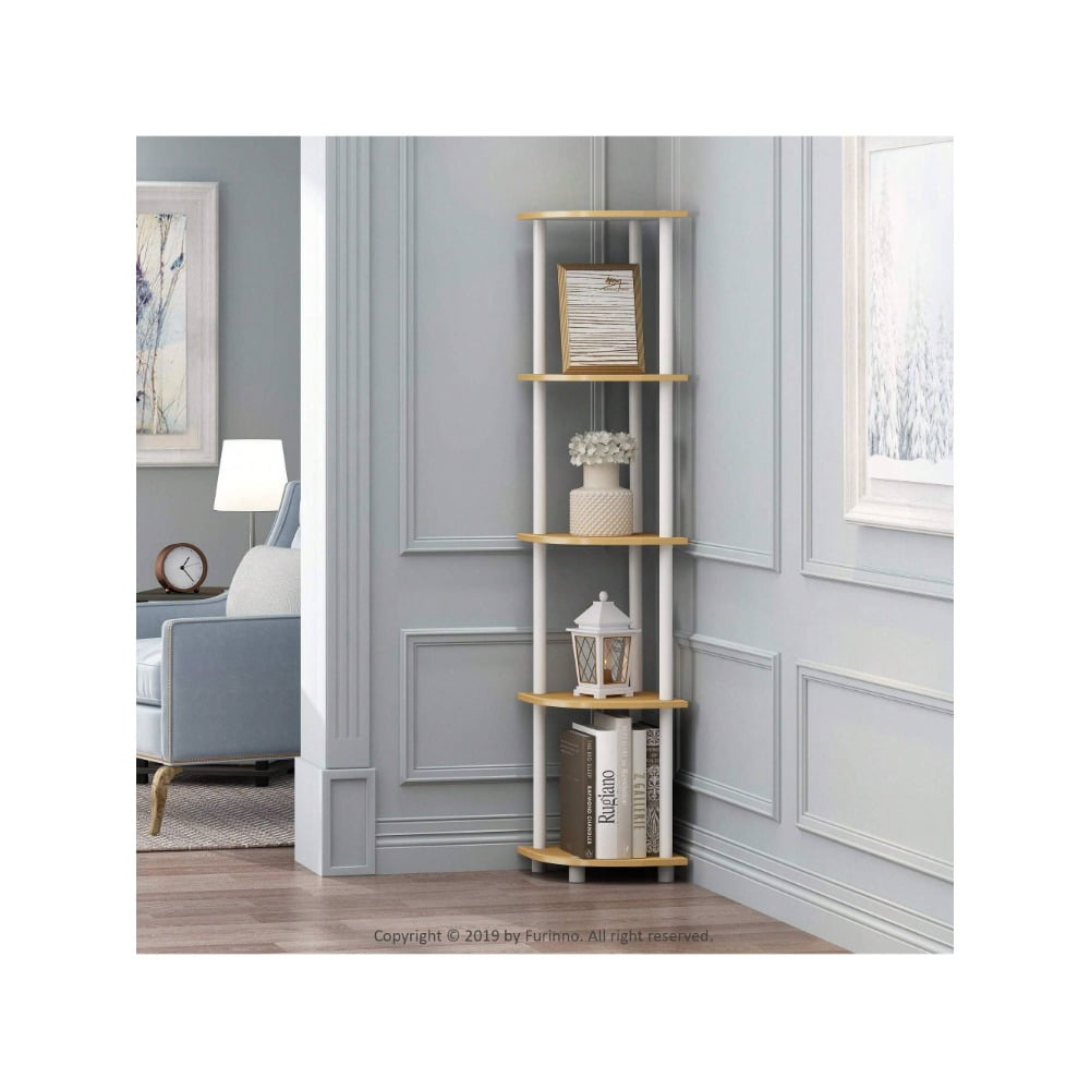 5 Tier Corner Shelf Stand, Wall Shelf Storage, Bathroom Book Shelves ...