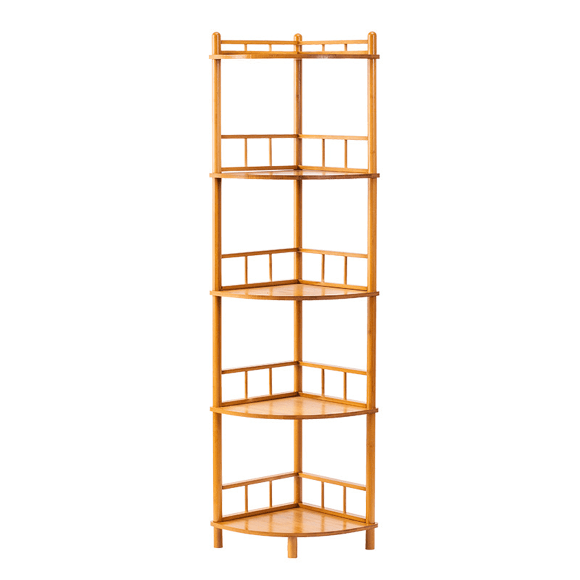 5-Tier Corner Shelf, Wooden Corner Bookshelf, Display Shelf, for Living ...