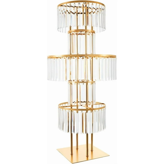 5-Tier Crystal Flower Stand for Wedding Centerpieces, Gold Acrylic ...