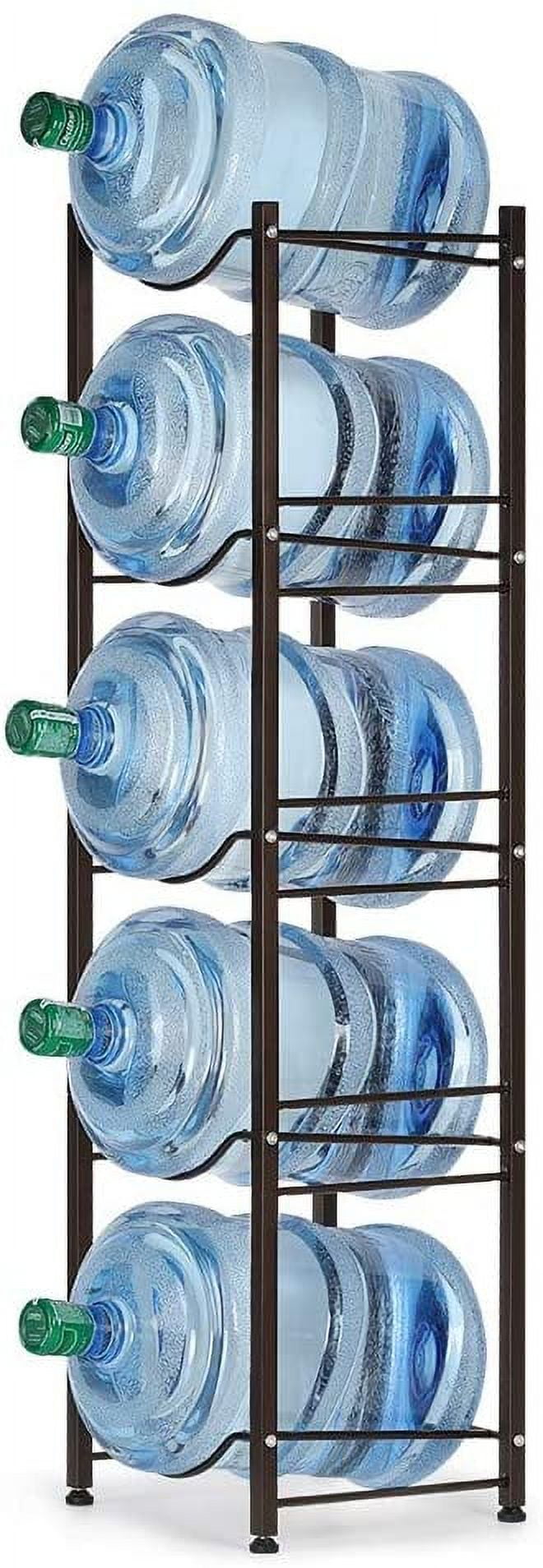 5 Tier Dark Brown Water Cooler Jug Rack, 5 Gallon Water Jug Holder ...
