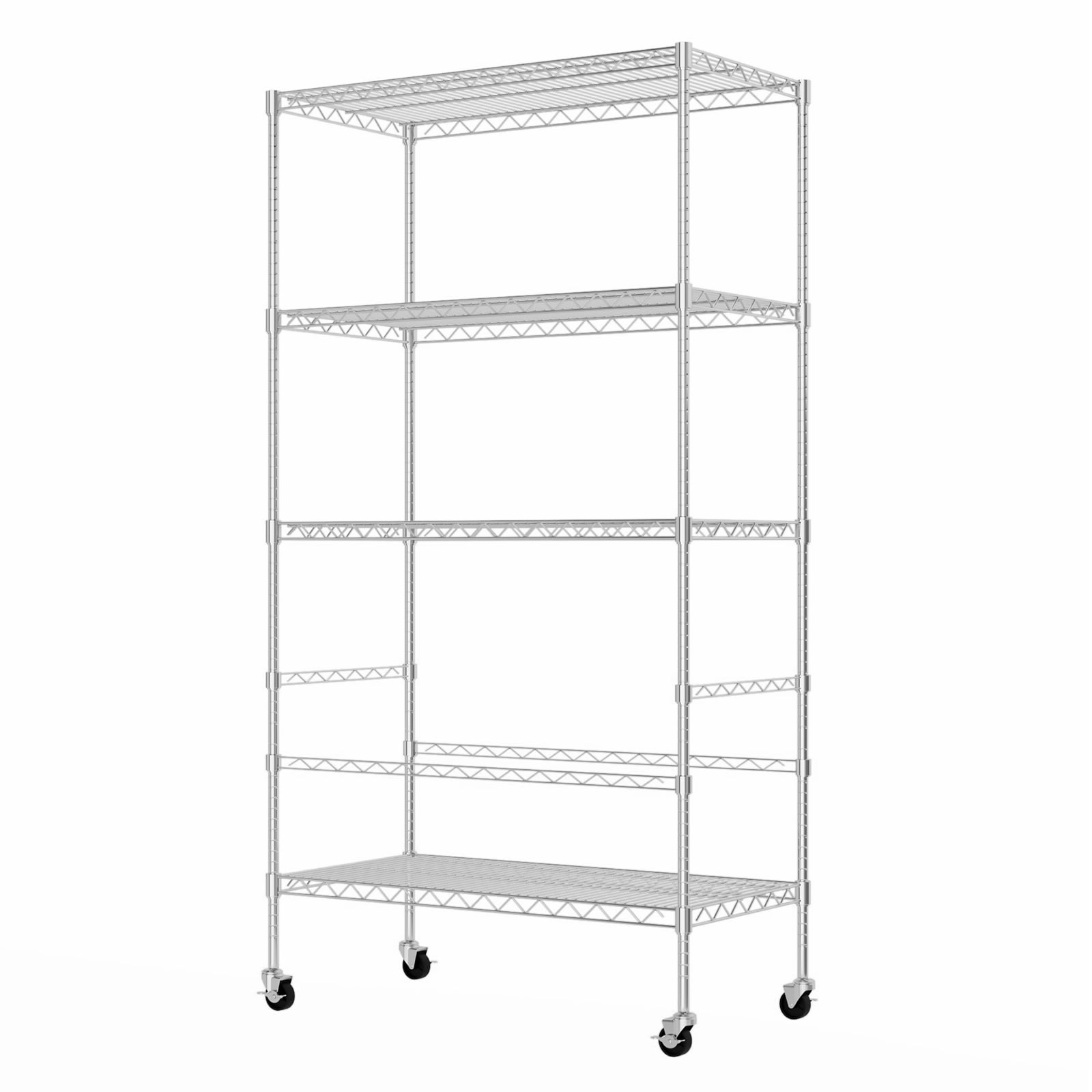 5 Tier Deep Storage Shelves Heavy Duty Steel Metal Shelves Unit with ...